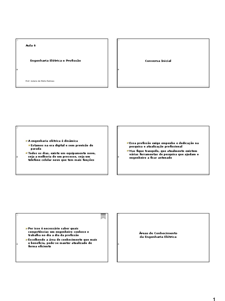 Eng Eletrica E Profissoes Aula 6 Slides Download Grátis Pdf