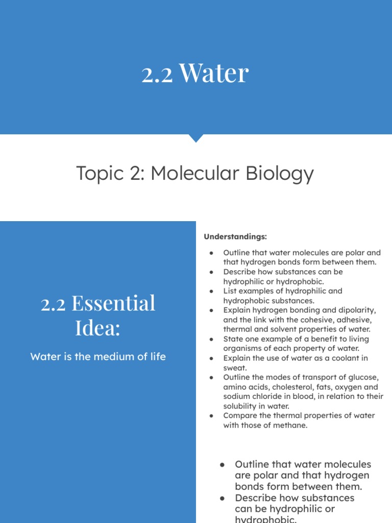 2.2 Water | PDF | Water | Properties Of Water