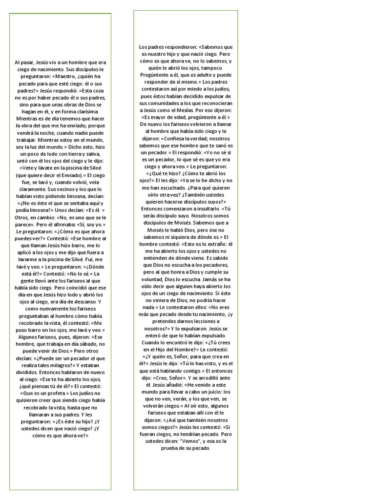 Juan 9 1-45 | PDF | Jesús | Pecado