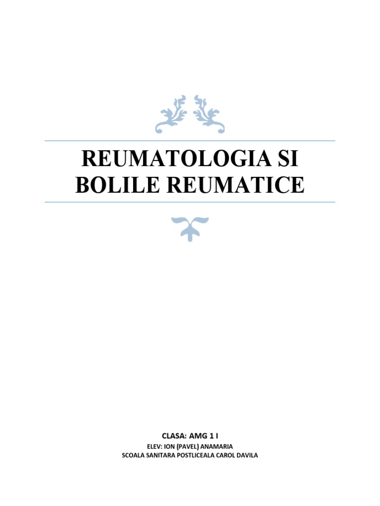 Reumatologia Si Bolile Reumatice | PDF