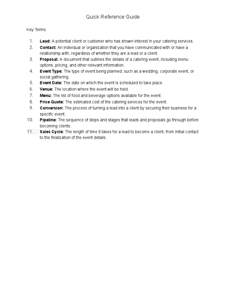 Quick Reference Guide | PDF