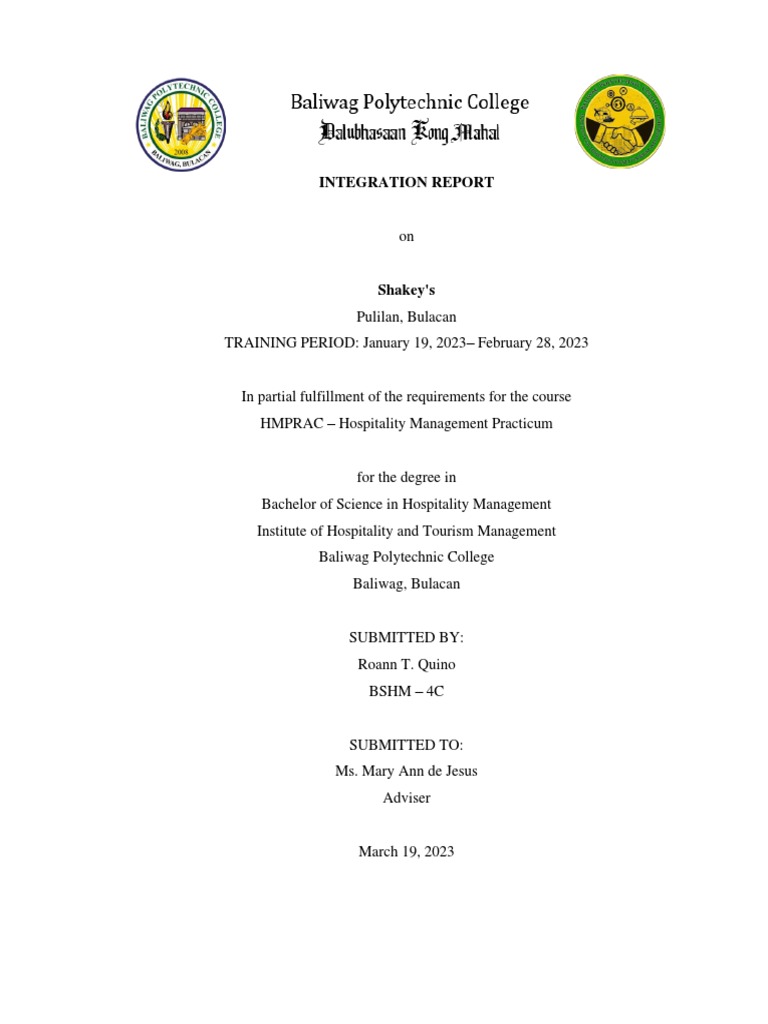 Roann Quino Integration Report | Download Free PDF | Business