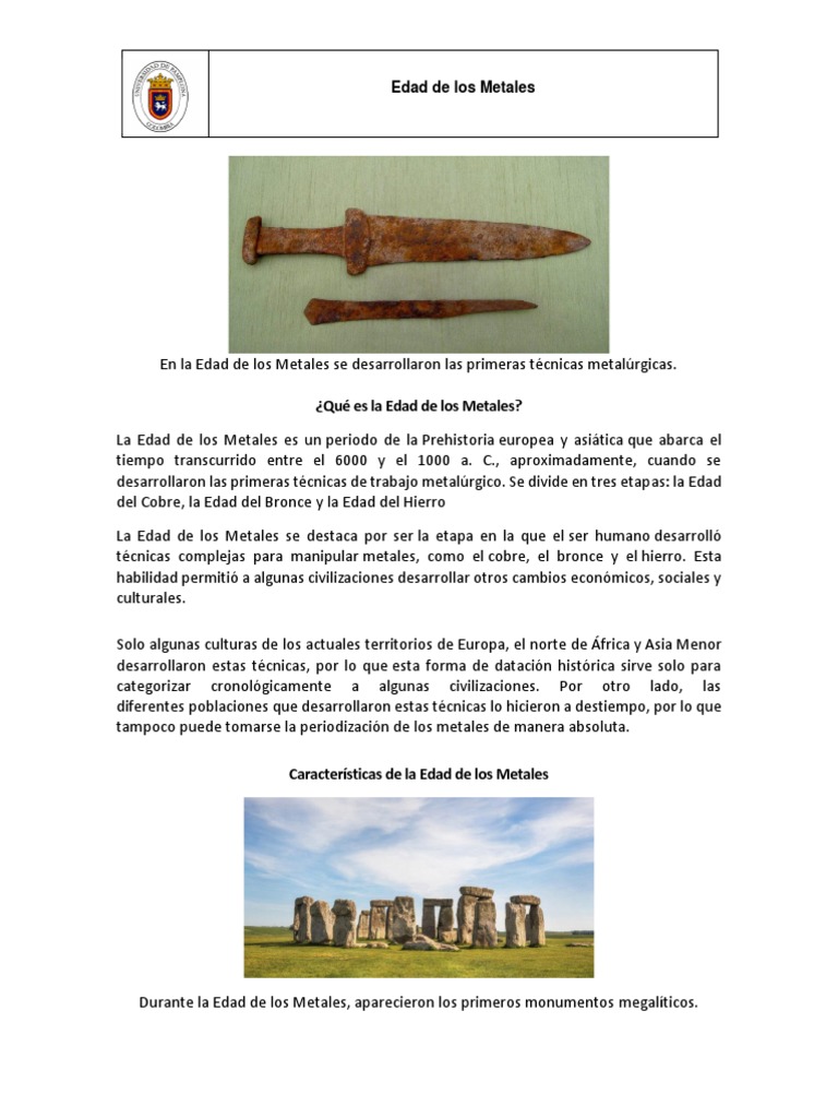 Edad De Los Metales Pdf Bronce Edad De Bronce