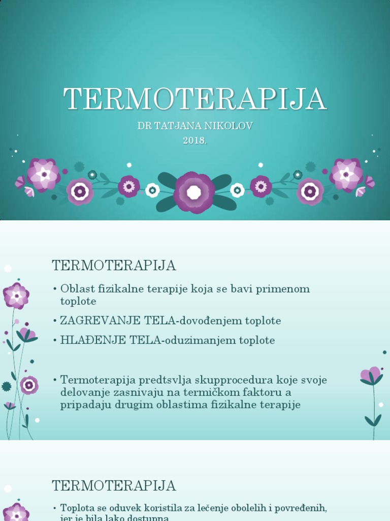 Termoterapija: DR Tatjana Nikolov 2018 | PDF