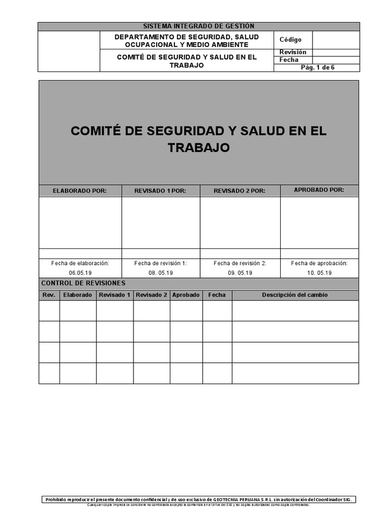 03.procedimiento Comite SST | PDF | Seguridad y salud ocupacional