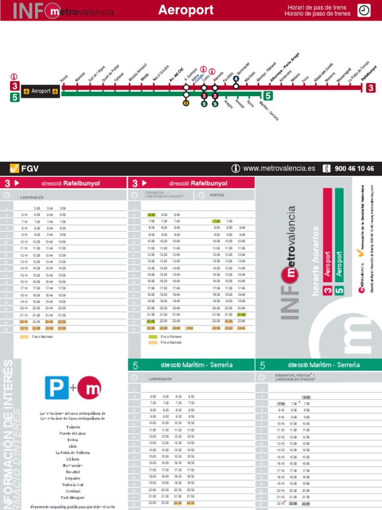 Horaris Aeoport FGV METROVALENCIA | PDF