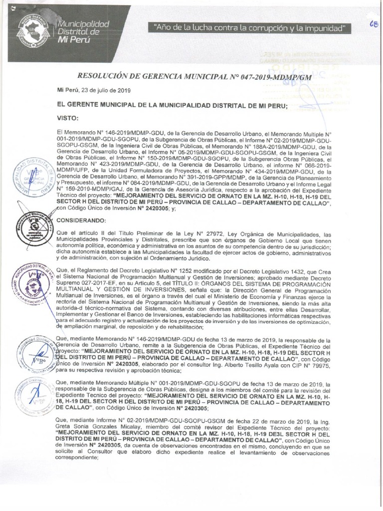 Resolucion de Gerencia Municipal | PDF Resolucion de Gerencia Municipal | PDF