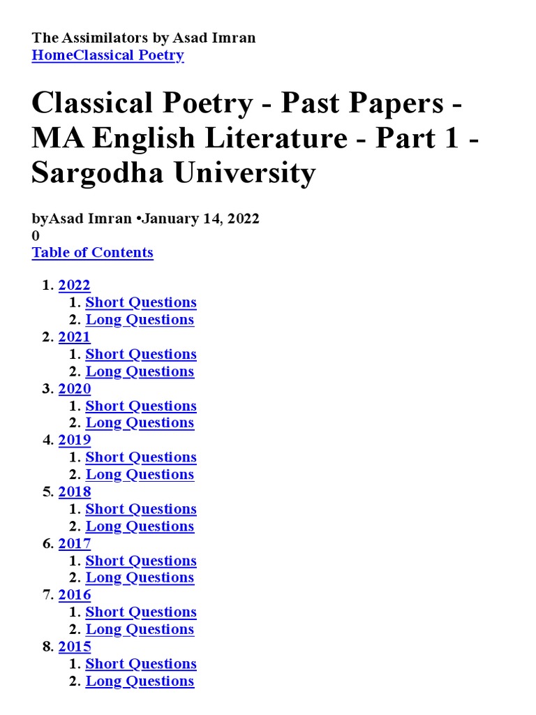 Classical Poetry | PDF | The Faerie Queene | Poetry