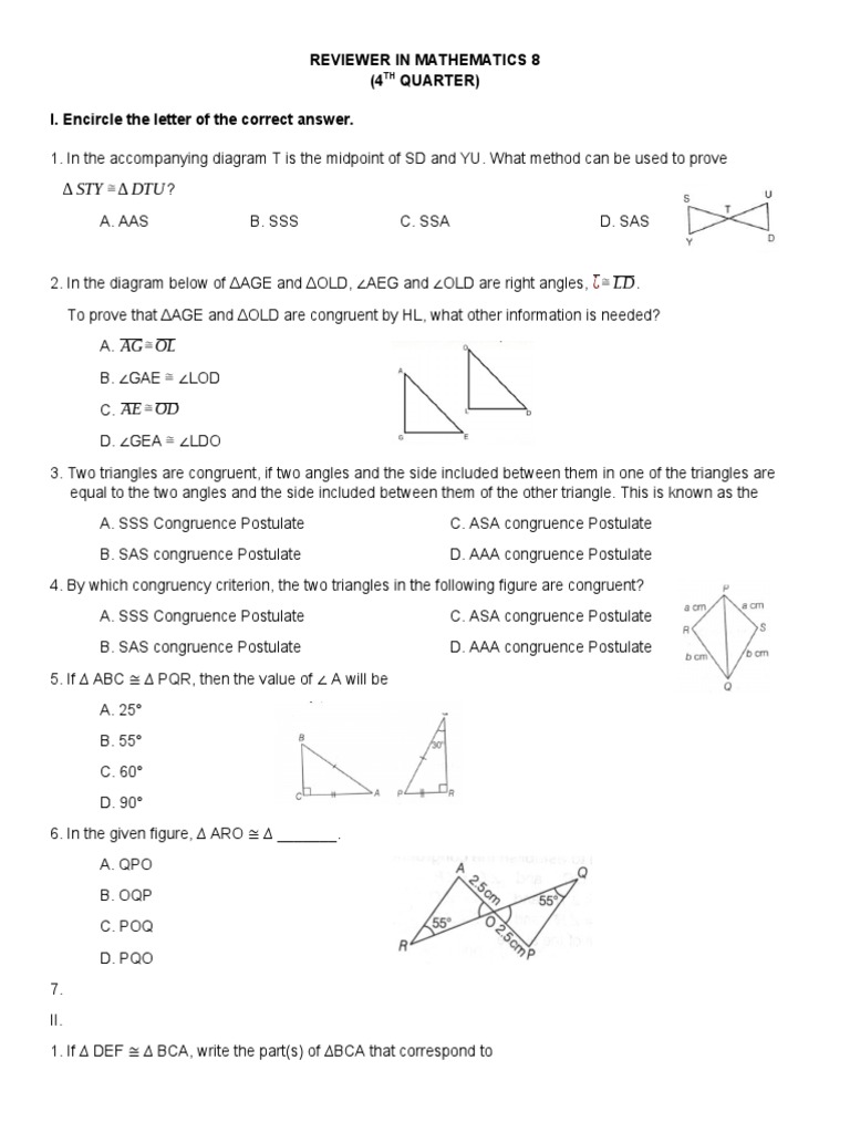 Math8 Q4 | PDF