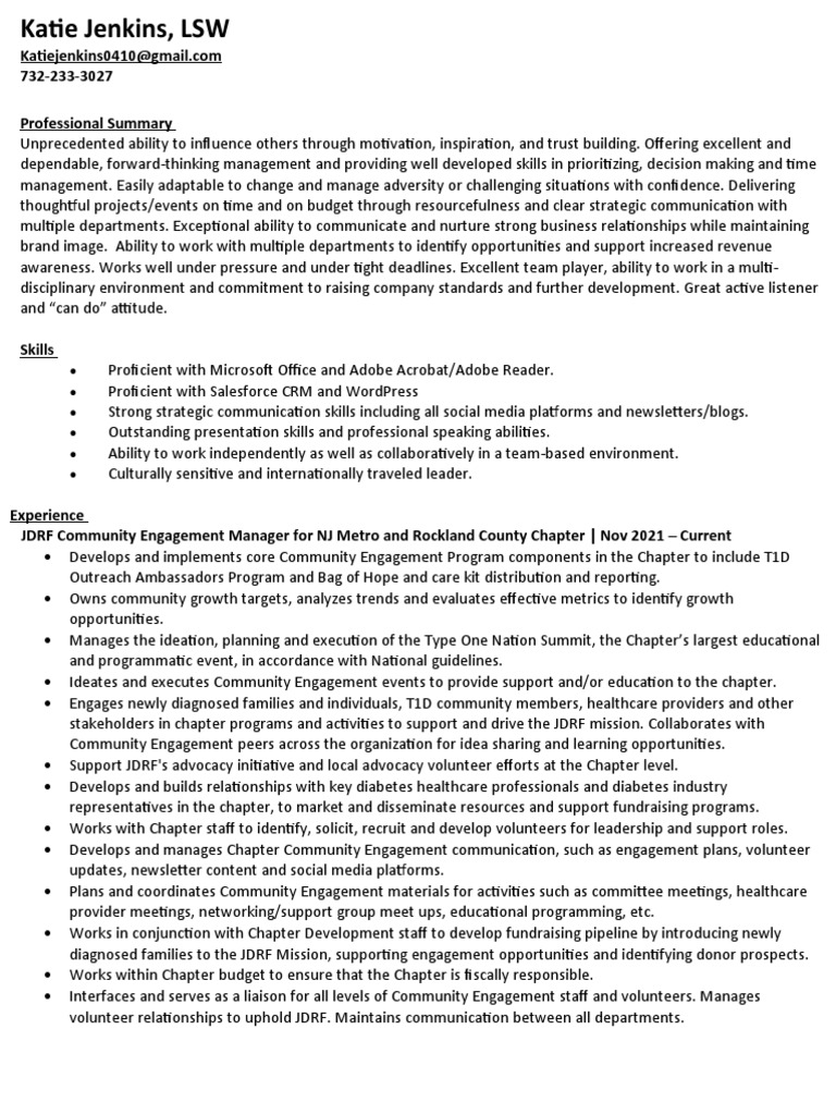 Katie Jenkins Resume Updated 4-23 | PDF | Health Care | Patient