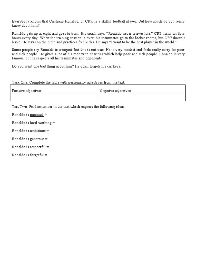 Cristiano Ronaldo's Daily Routine | PDF