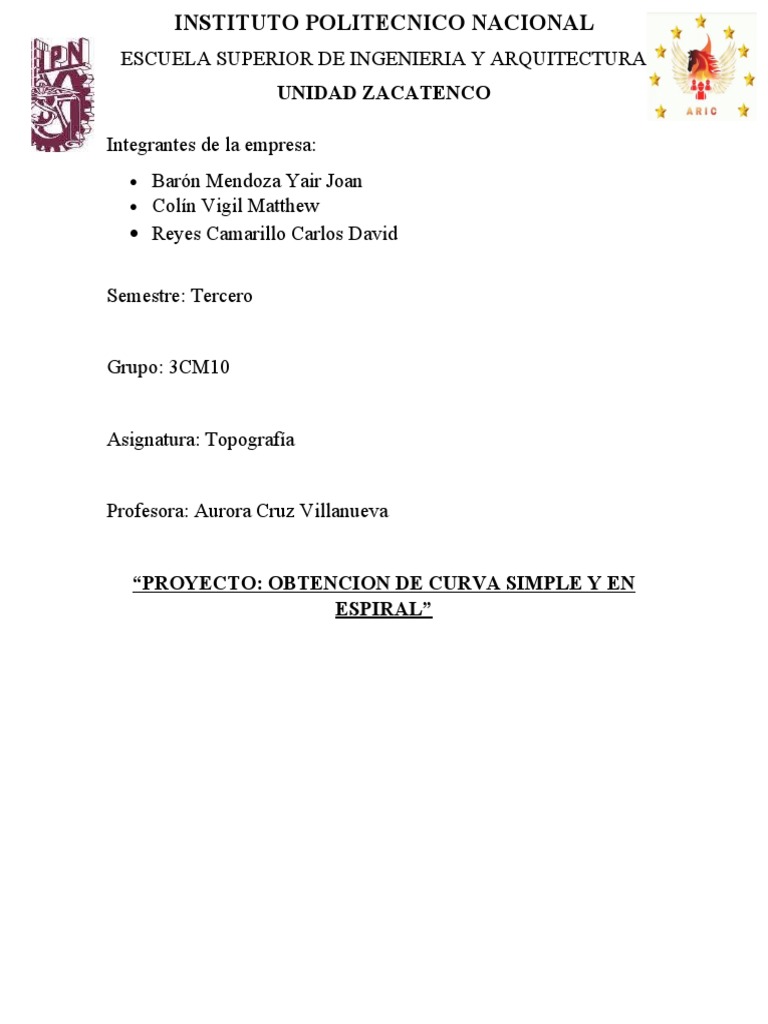 Curvas Simple y en Espiral | PDF