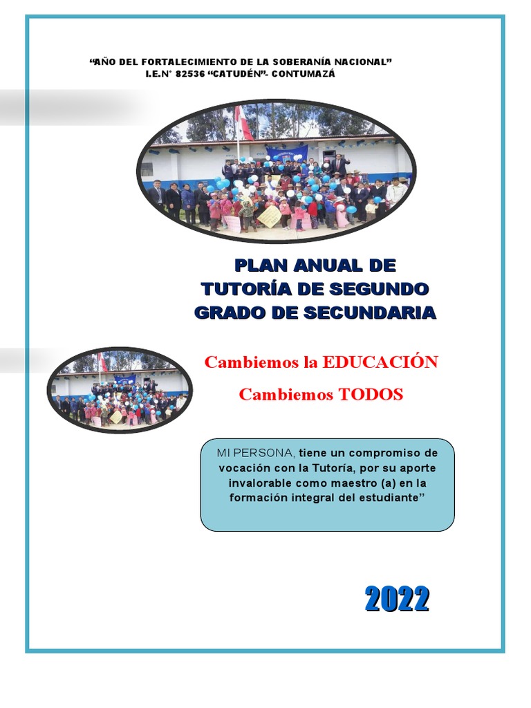 Plan Anual de Tutoría de Segundo Grado de Secundaria del I.E. N° 82536 ...