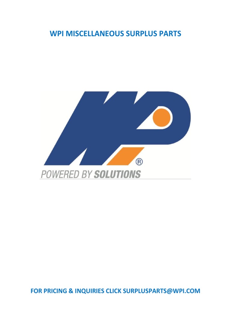 WPI Surplus Parts Inventory List | PDF | Pipe (Fluid Conveyance) | Valve