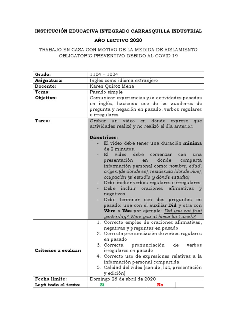Documentacion - CQ - TAREA 1004 | PDF