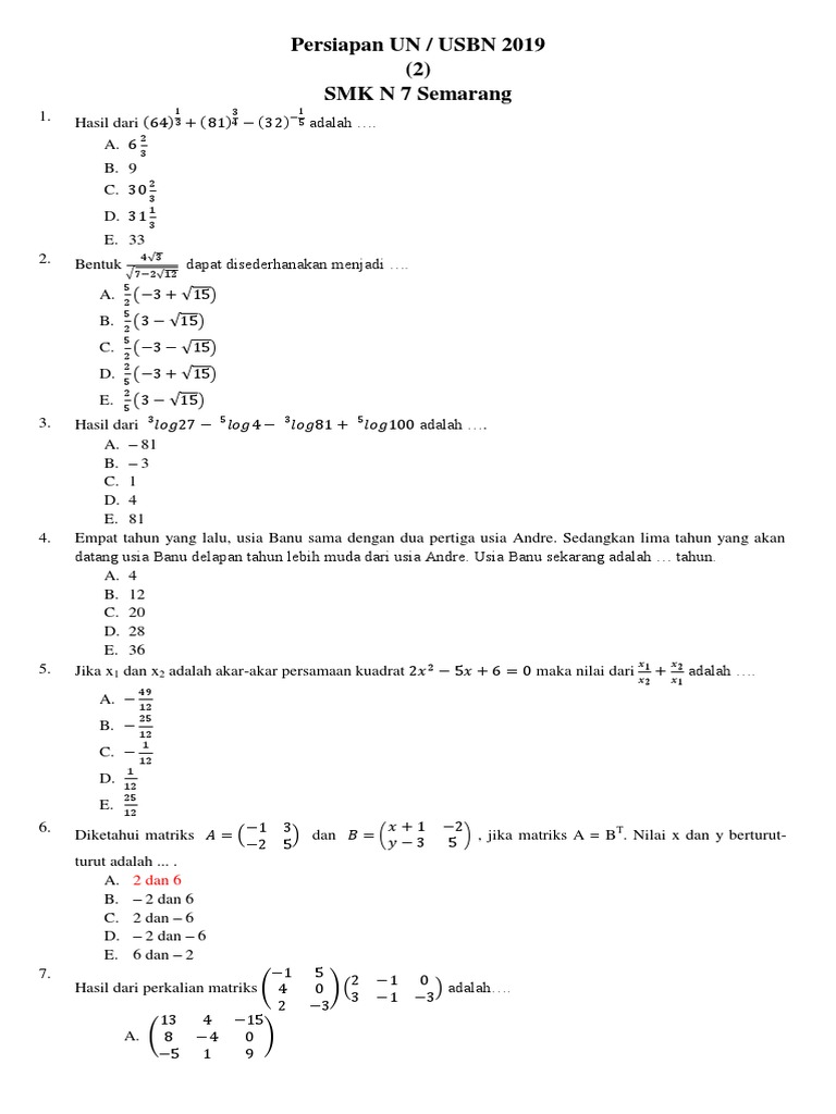 Paket 2 SOAL Dan Pembahsan | PDF