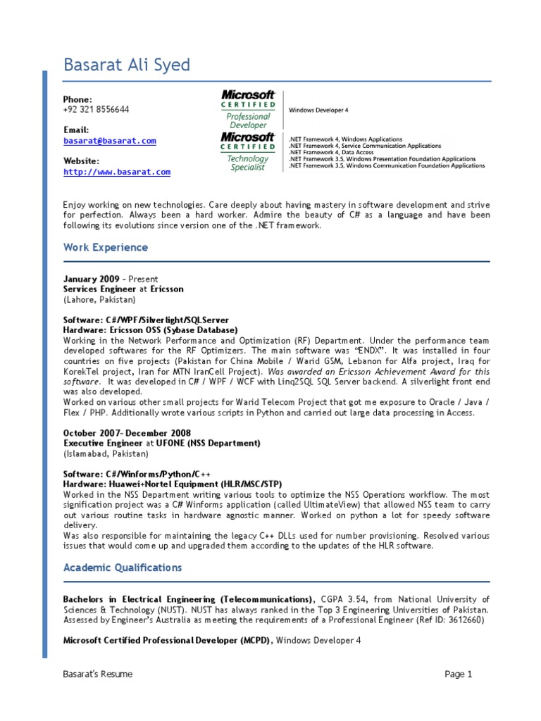 Basarat Ali Syed | PDF | Microsoft Visual Studio | Software Engineering