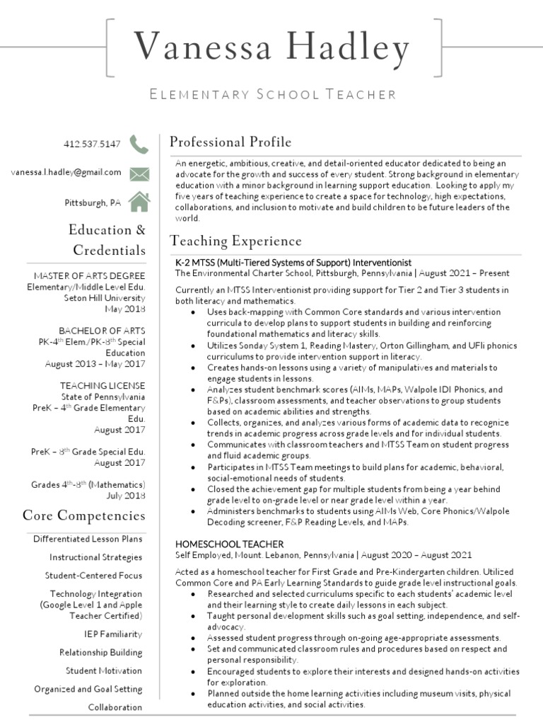 Hadley Resume | Download Free PDF | Teachers | Phonics
