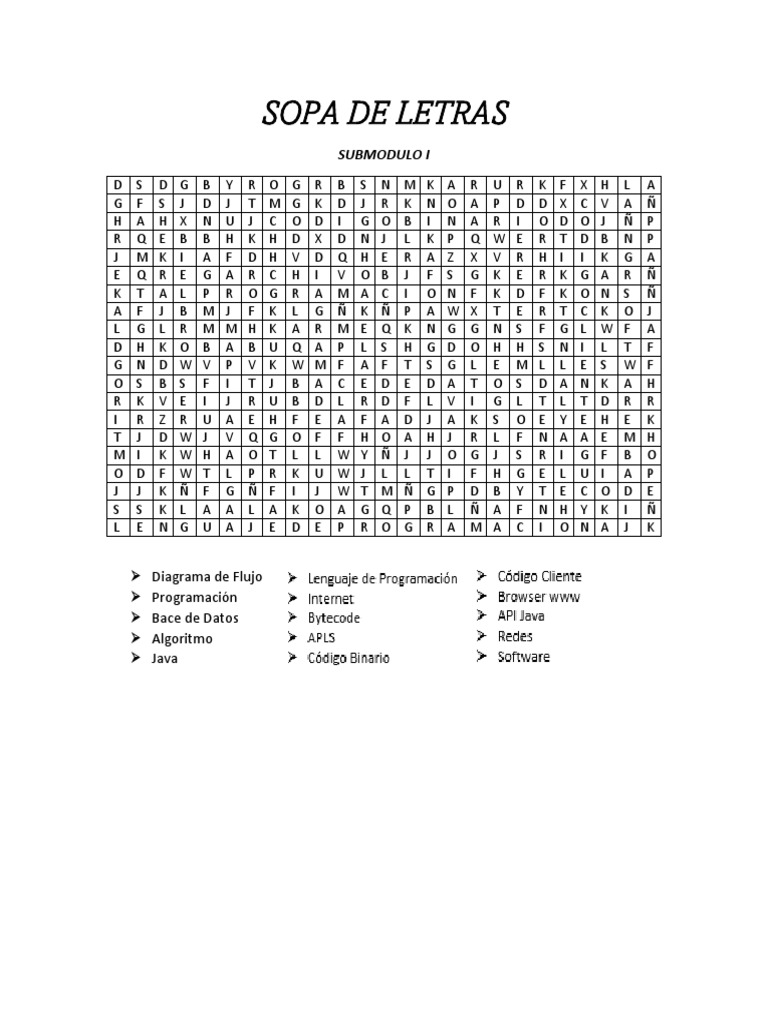Sopa de Letras | PDF | Ingeniería de Sistemas | Tecnologías de la ... Sopa de Letras | PDF | Ingeniería de Sistemas | Tecnologías de la ...