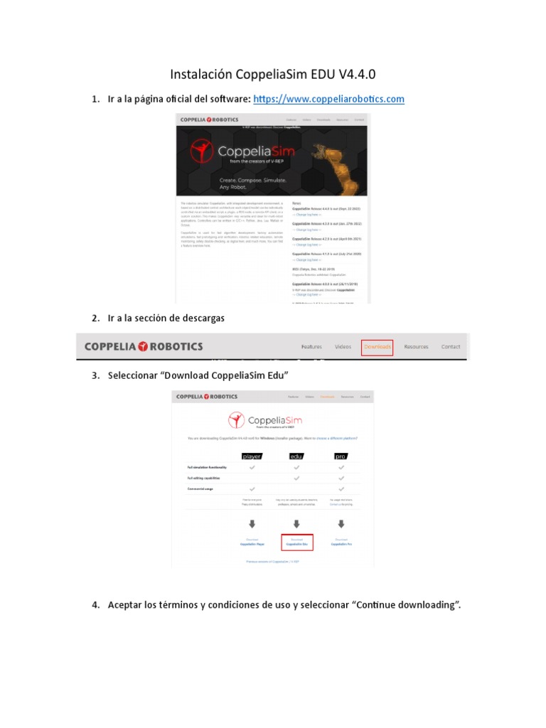 Guía Instalación CoppeliaSim EDU V4 | PDF