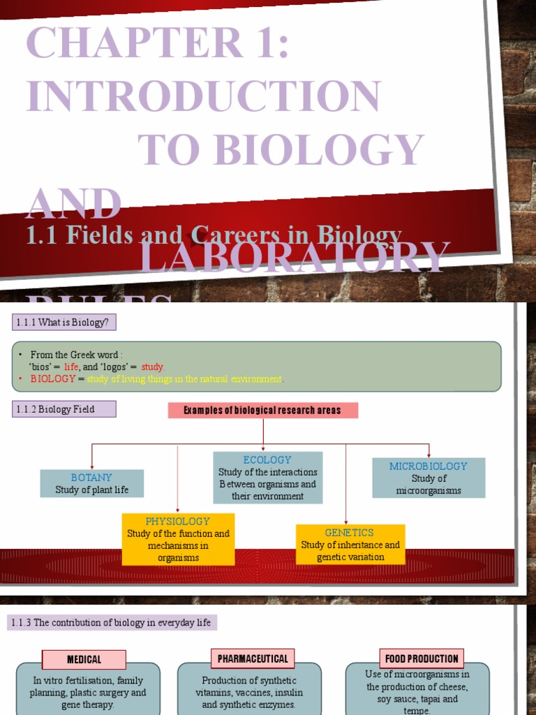 1.1 Fields and Careers in Biology | PDF | Biotechnology | Biology