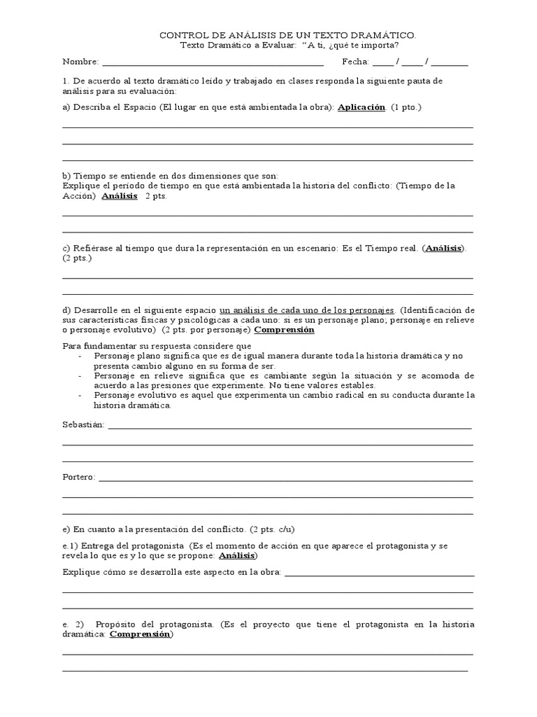 Control de Texto Dramático | PDF