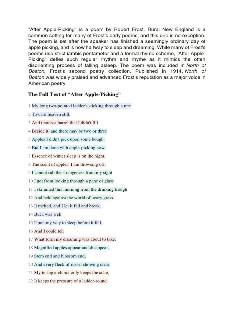 After Apple-Picking | PDF | Apple | Poetry
