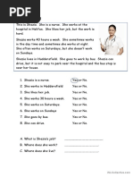 Reading Comprehension - Verb To Be | PDF