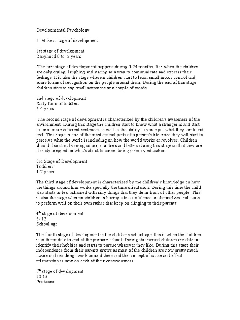 Developmental Psychology | PDF | Psychology | Behavioural Sciences