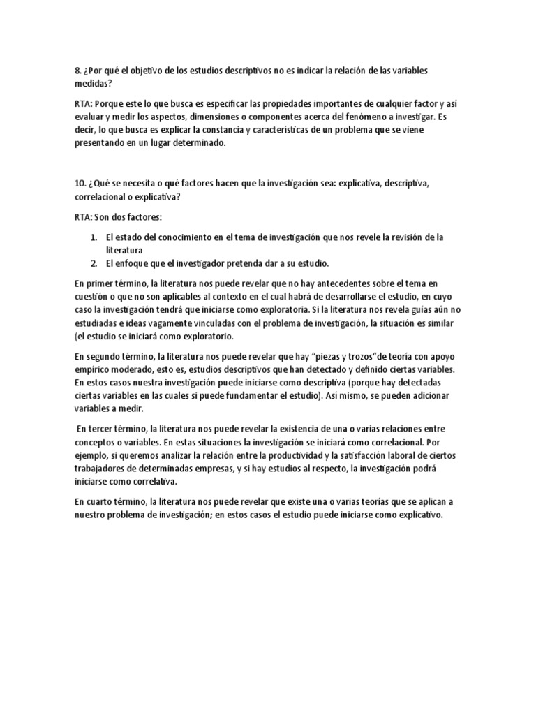 Estudios Descriptivos | PDF