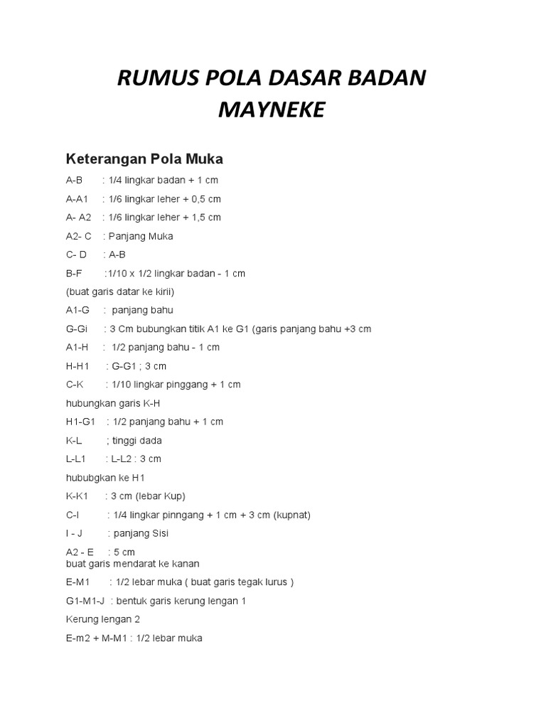 Pola Dasar Badan Mayneke | PDF