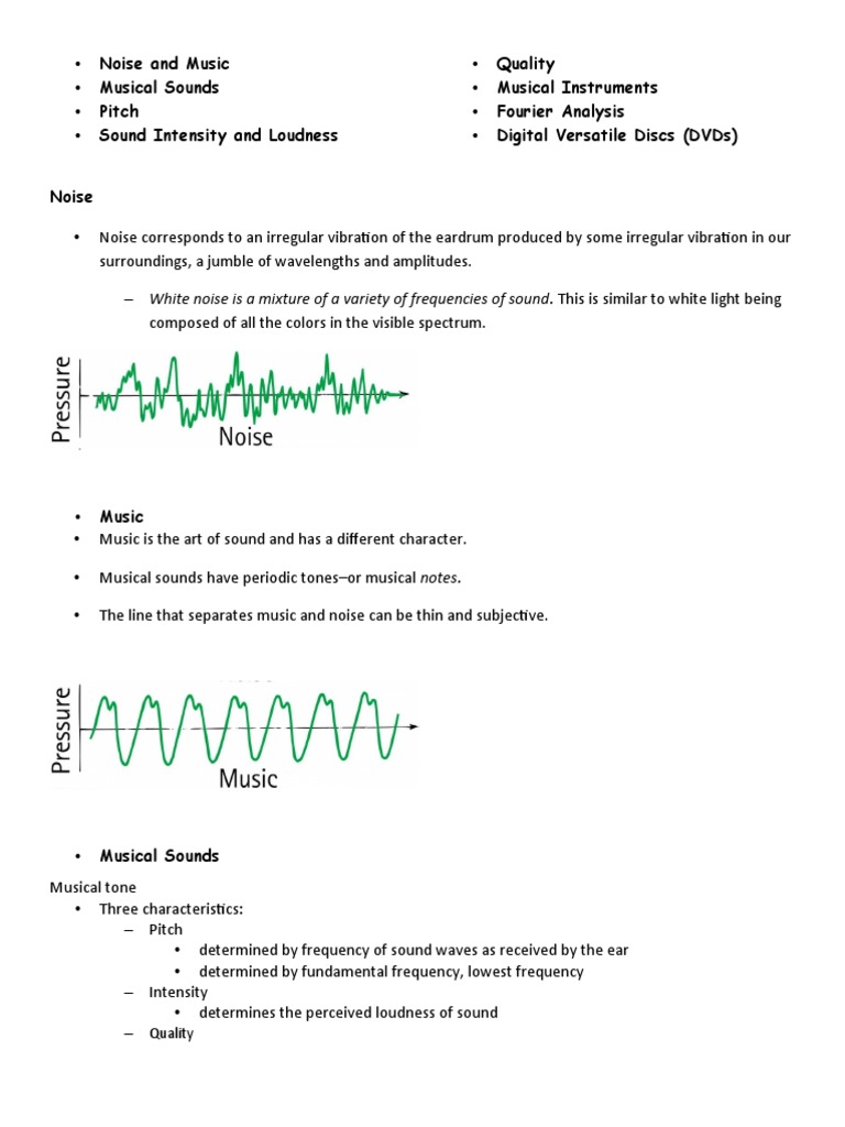 Noise and Music | PDF | Pitch (Music) | Sound