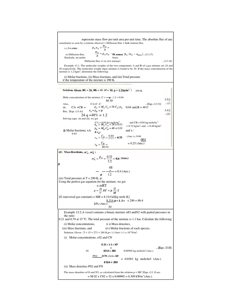 Represents Mass Flow Per Unit Area Per Unit Time 2 | PDF | Mole (Unit ...