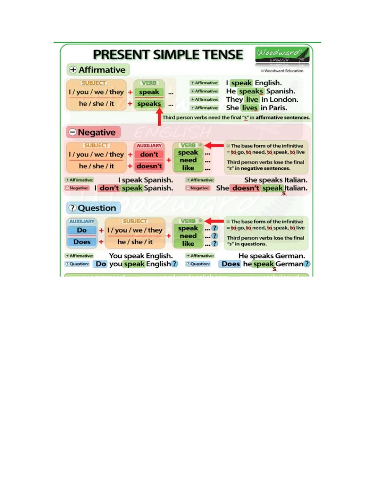 Present Simple Summary | PDF