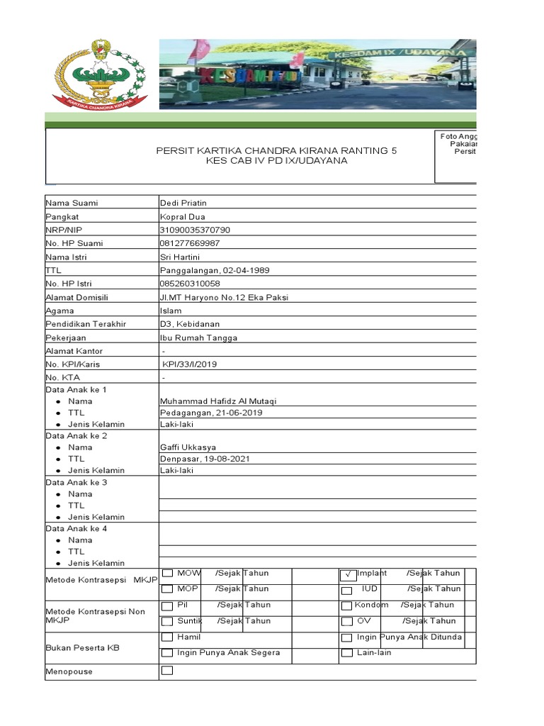 Ok BLANGKO DATA PERSIT EXCEL | PDF