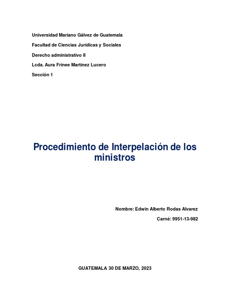 2023 Procedimiento de Interpelación de Los Ministros - Edwin Alberto ...