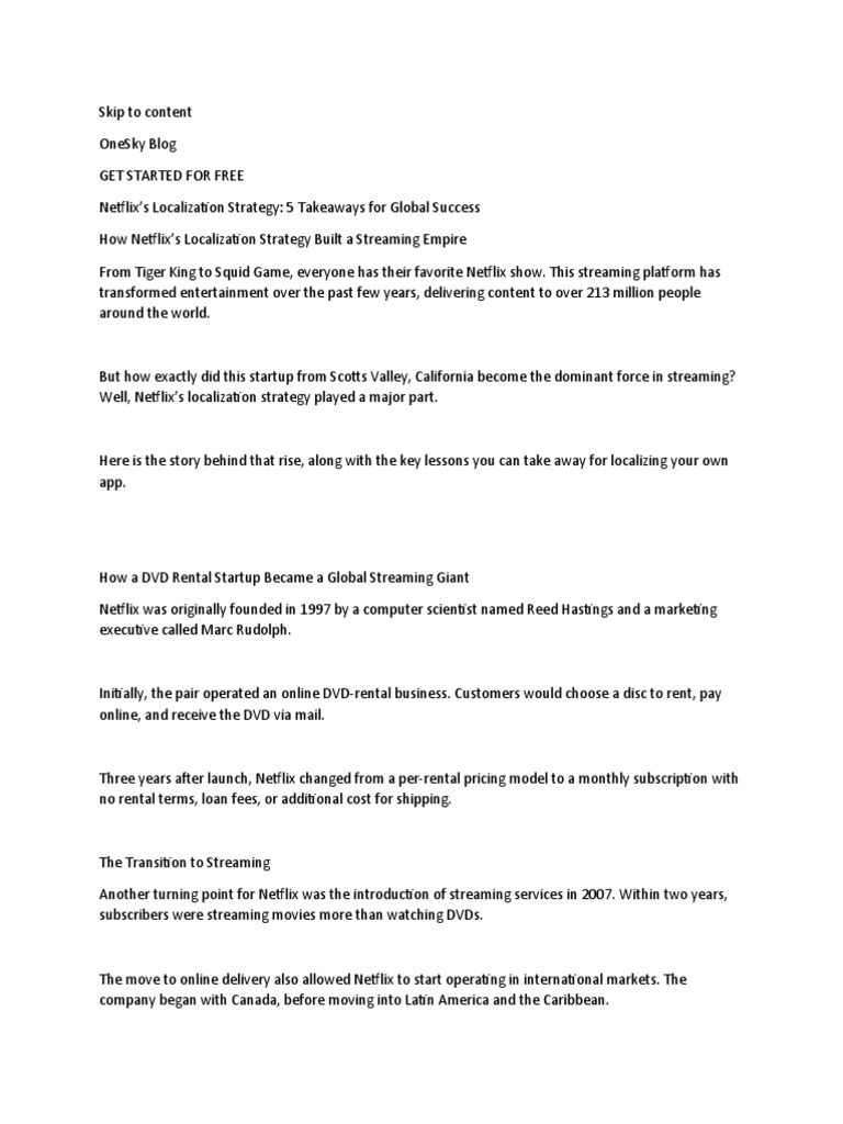 Netflix Localization Strategy | PDF | Netflix | Mobile App