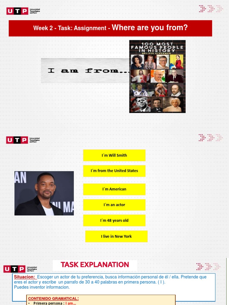 Where Are You From?: Week 2 - Task: Assignment | PDF