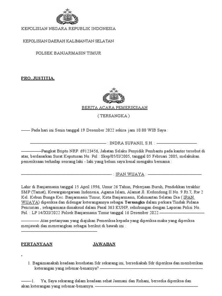 BAP TERSANGKA | PDF