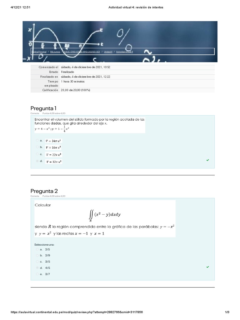 Actividad Virtual 4 - Revisión de Intentos | PDF