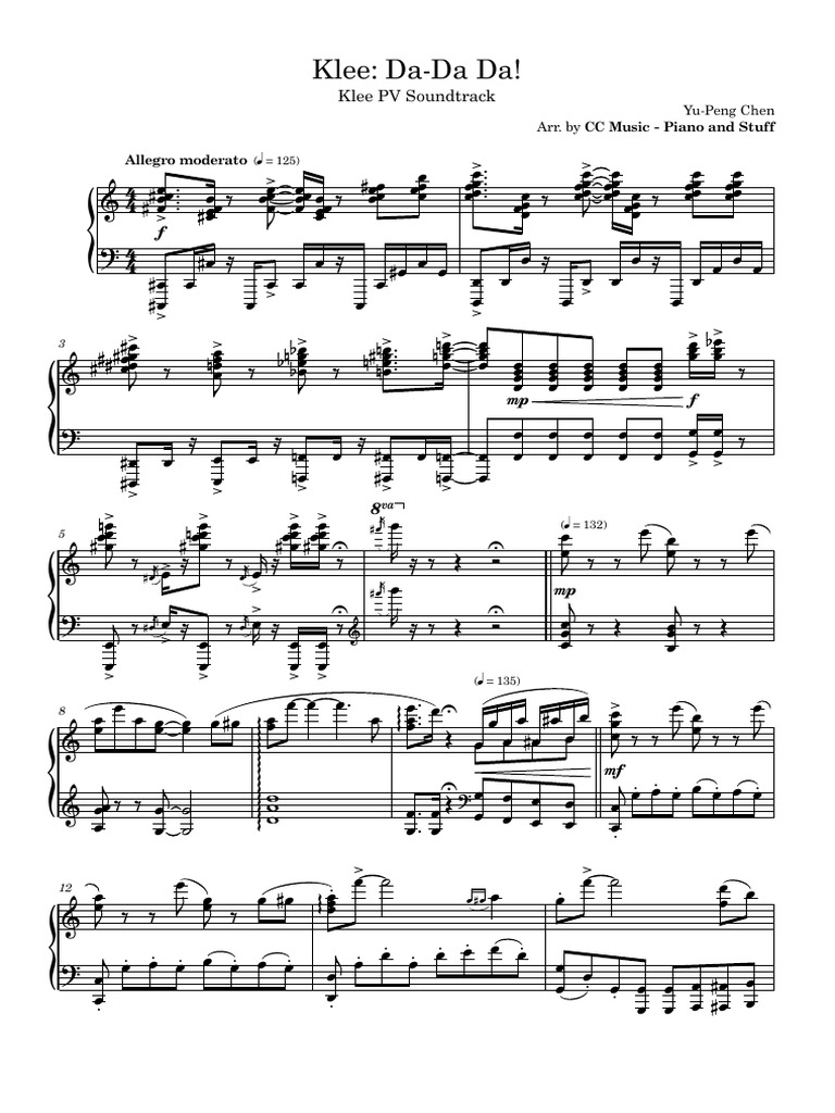 Klee - Da-Da Da! (Genshin Impact OST) - CC Music Piano and Stuff | PDF