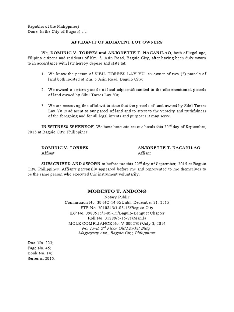 Adjacent Lot Owner | PDF