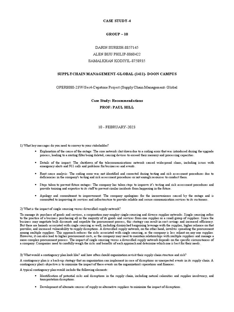 Case Report 4 | PDF | Supply Chain | Procurement