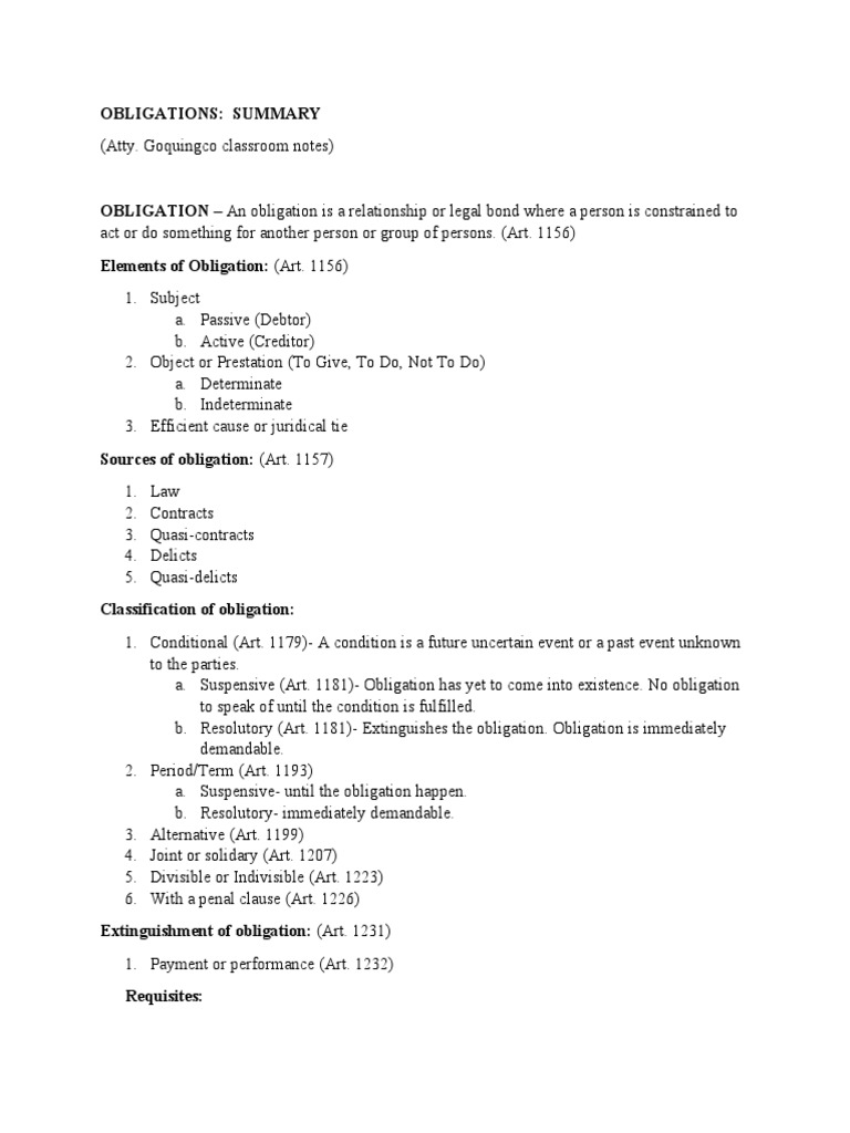 Oblicon (Working Reviewer) | PDF | Law Of Obligations | Breach Of Contract