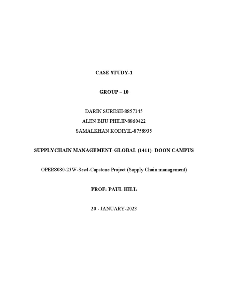 Capstone Case Study 1 | PDF