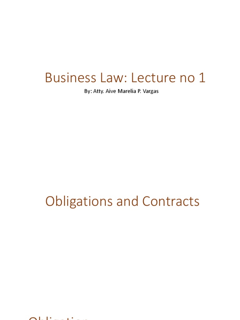 Lecture 1 Business Law Pdf Law Of Obligations Tort