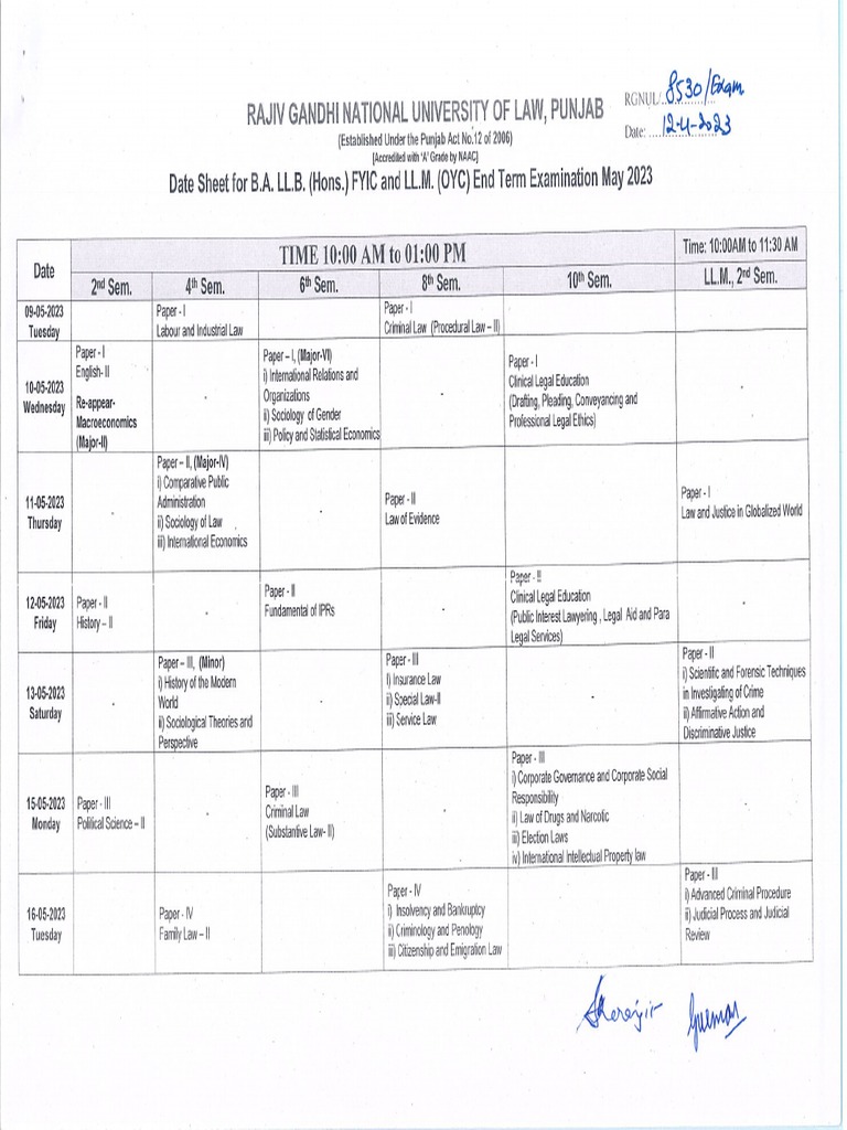 Final Date Sheet May 2023 | PDF Final Date Sheet May 2023 | PDF