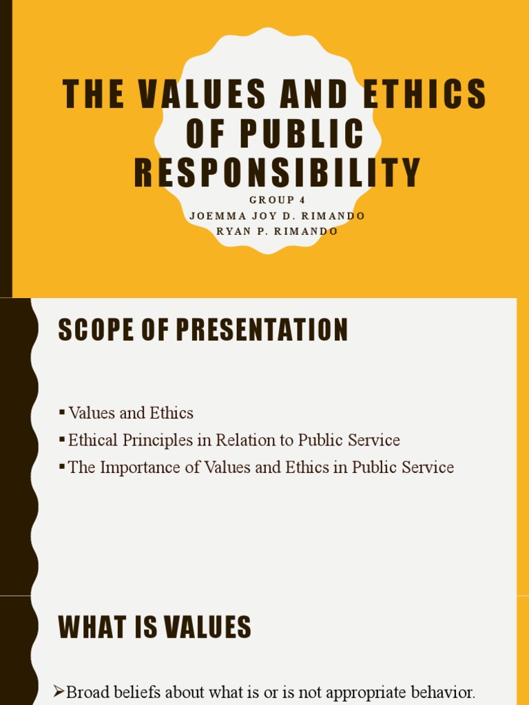 Values and Ethics in Public Service | PDF | Morality | Leadership