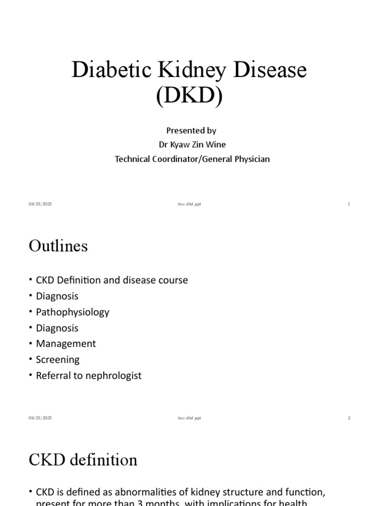 Diabetic Kidney Disease Management Overview | PDF | Chronic Kidney ...
