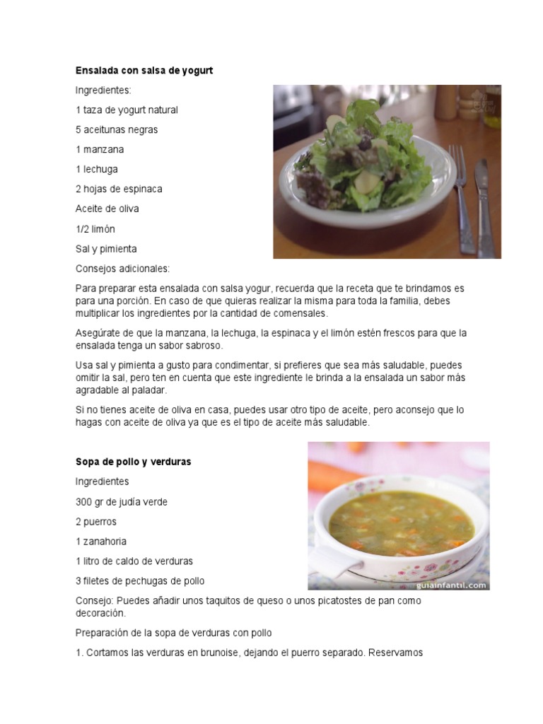 15 Recetas Saludables Escritas | PDF | Caldo | Cilantro